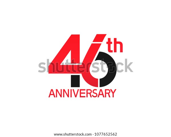 46th Anniversary Red Black Design Simple: vector de stock (libre de ...