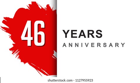 46th Years Anniversary Design Red Brush Stock Vector (Royalty Free ...