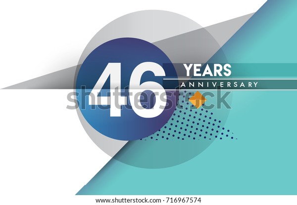 46th Years Anniversary Logo Vector Design Stock Vector (Royalty Free ...