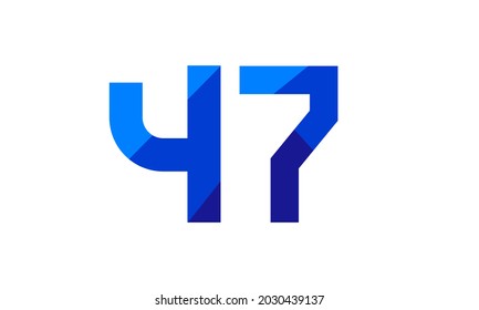 47 Number Modern Flat Blue Logo Stock Vector (Royalty Free) 2030439137 ...