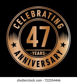 47 Years Anniversary Logo Vector Illustration Stock Vector (Royalty ...