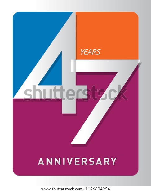 47 Years Old Celebrating Modern Logo Stock Vector (Royalty Free ...