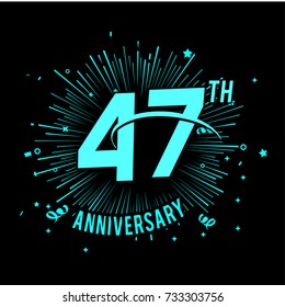 44th Anniversary Logo Firework Background Glow Stock Vector (Royalty ...