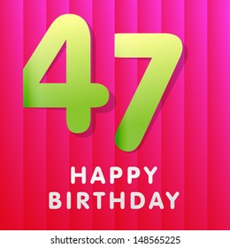 47th Birthday Card Stock Vector (Royalty Free) 148565225