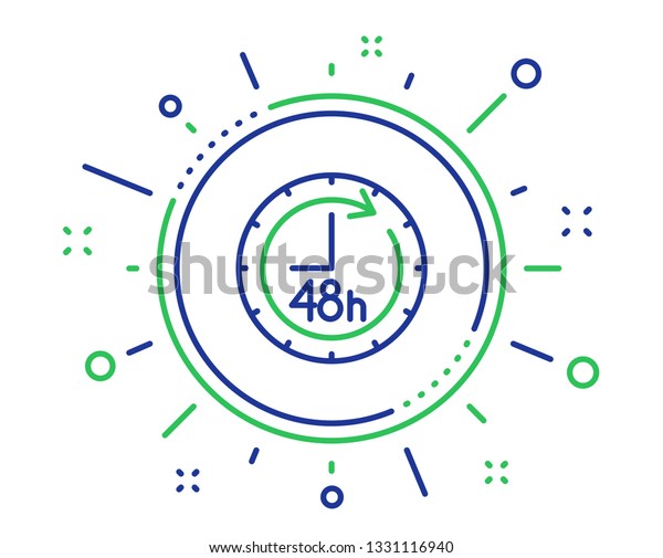 48 hours line icon. Delivery service sign. Quality design elements ...