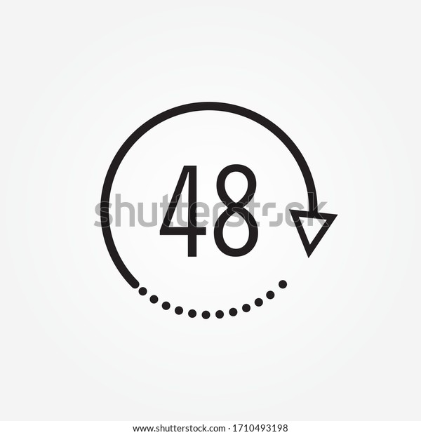 48 Hours On White Background Flat Stock Vector (Royalty Free ...