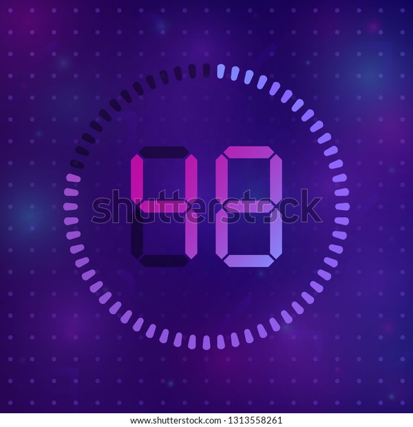 48 Minutes Stopwatch Vector Icon Digital: vector de stock (libre de ...