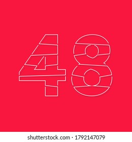 48 Number Linear Stroke Font Modern Stock Vector (Royalty Free ...