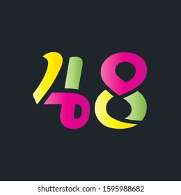 48 Number Multicolor Letter Logo Design Stock Vector (Royalty Free ...