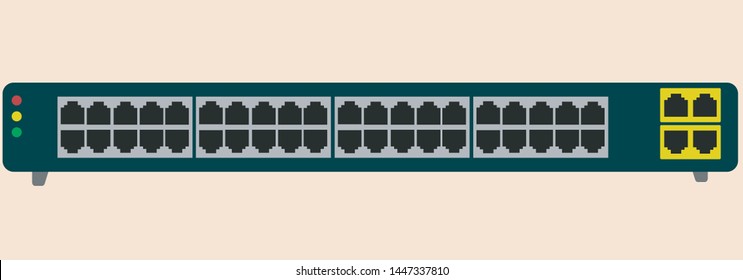 Ethernet Switch 24 Port Dark Vector Stock Vector (Royalty Free) 1446868238