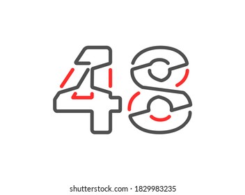 48 Vector Number Modern Trendy Creative Stock Vector (Royalty Free ...