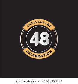 48 Years Anniversary Celebration Logo Vector Stock Vector (Royalty Free ...
