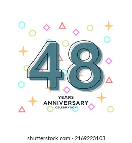 48 Years Anniversary Celebration Vector Template Stock Vector (Royalty ...