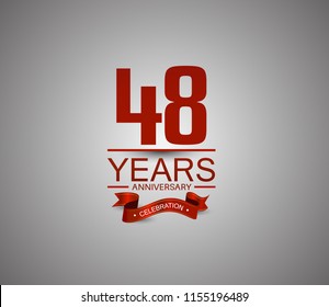48 Years Anniversary Logotype Simple Design Stock Vector (Royalty Free ...