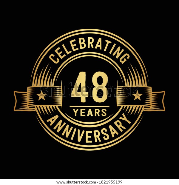 48 Years Logo Design Template 48th Stock Vector (Royalty Free ...