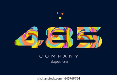 485 Number Digit Numeral Logo Colored: เวกเตอร์สต็อก (ปลอดค่าลิขสิทธิ์ ...