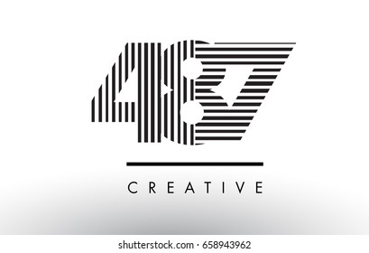 487 Black White Number Logo Design Stock Vector (Royalty Free ...