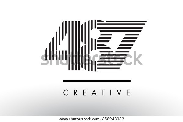 487 Black White Number Logo Design Stock Vector (Royalty Free ...
