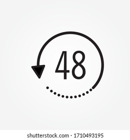 48 Hours On White Background Flat Stock Vector (Royalty Free ...