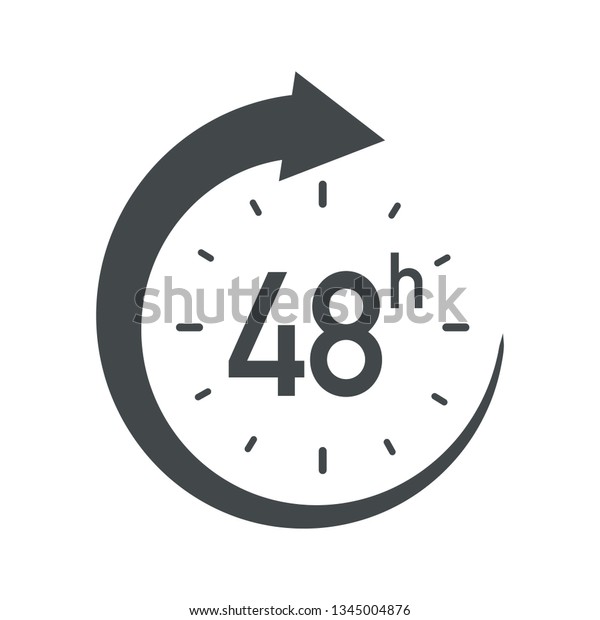 48h Icon Flat Vector Illustration Black: vector de stock (libre de ...