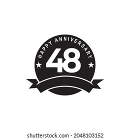 48th Year Anniversary Logo Design Vector Stock Vector (Royalty Free ...