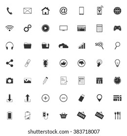 49 Different Icons Pictogram Vector Illustration: เวกเตอร์สต็อก (ปลอด ...