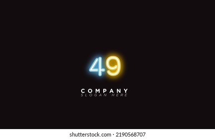49 Neon Number Monogram Logo Stock Vector (Royalty Free) 2190568707 ...