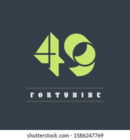 49 Number Shadow Letter Digit Logo Stock Vector (Royalty Free) 1586247769