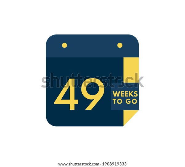 49 Weeks Go Calendar Icon On Stock Vector (Royalty Free) 1908919333
