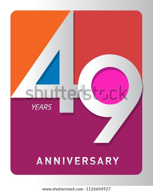 49 Years Old Celebrating Modern Logo Stock Vector (Royalty Free ...