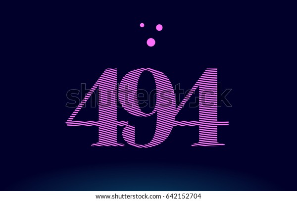 494 Number Digit Logo Pink Line Stock Vector (Royalty Free) 642152704 ...