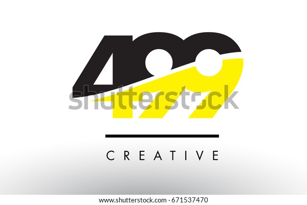 499 Black Yellow Number Logo Design Stock Vector (Royalty Free ...