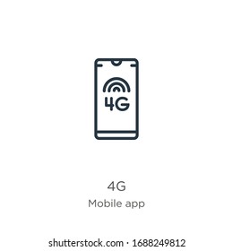 4g Icon Thin Linear 4g Outline Stock Vector (Royalty Free) 1688249812 ...