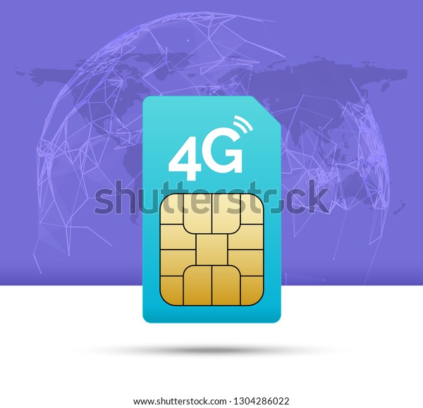 4g Sim Card World Prepaid Internet Stock Vector (Royalty Free ...