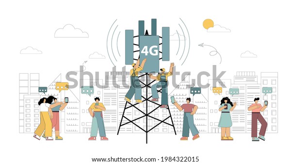 4g Technologies New Generation Mobile Networks Stock Vector (Royalty ...