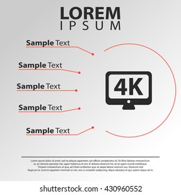 4k Icon 4k Infographics Template Stock Vector (Royalty Free) 430960630 ...