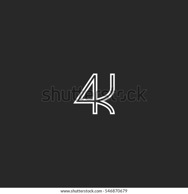 4k Logo Monogram Black White Emblem Stock Vector (Royalty Free ...
