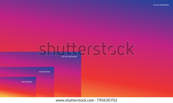 4K UHD, Quad HD, Full HD and HD resolution presentation scale frame ...