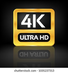 4k Ultra Hd Icon Stock Vector (Royalty Free) 1035237313