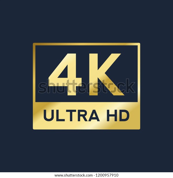 4k Ultra Hd Vector Gold Sign Stock Vector (Royalty Free) 1200957910