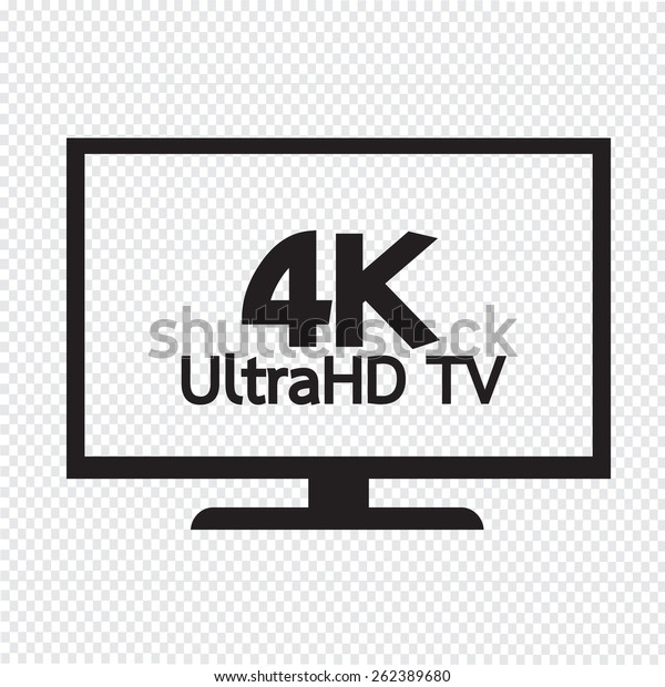 4k Ultrahd Tv Icon Stock Vector (Royalty Free) 262389680 | Shutterstock