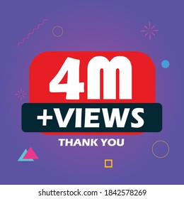 4m Views Celebration Background Design 4 Stock Vector (Royalty Free ...