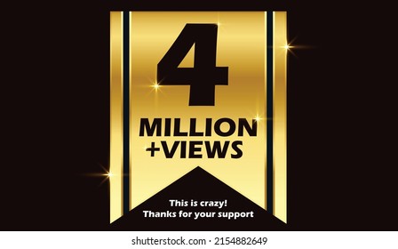 4m Views Celebration Background Design4 Million Stock Vector (Royalty ...