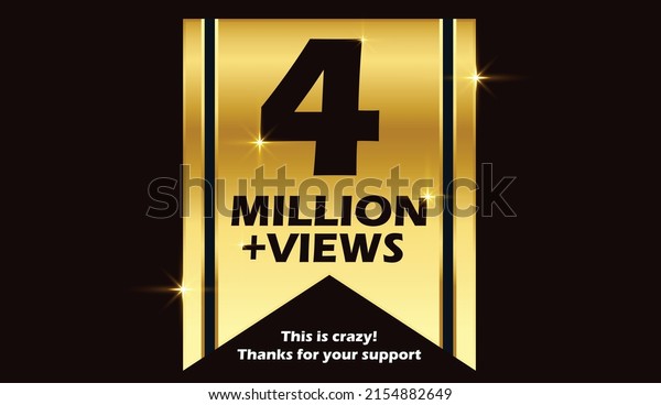 4m Views Celebration Background Design4 Million Stock Vector (Royalty ...
