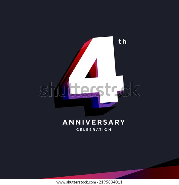 4th Anniversary Logo Design Number 4 Stock Vector (Royalty Free ...