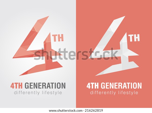 4th Generation Icon Symbol Alphabet Letter Stock Vector (Royalty Free ...
