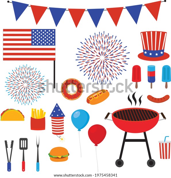 4th July Bbq Clipart Stock Vector (Royalty Free) 1975458341