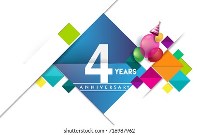 4th Years Anniversary Logo Vector Design Stock Vector (Royalty Free ...