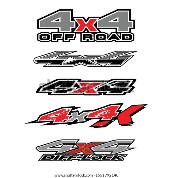4x4 Logo 4 Wheel Drive Truck Stock Vector (Royalty Free) 1651992148