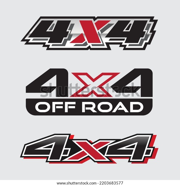 4x4 Logo 4 Wheel Drive Truck Stock Vector (Royalty Free) 2203683577 ...